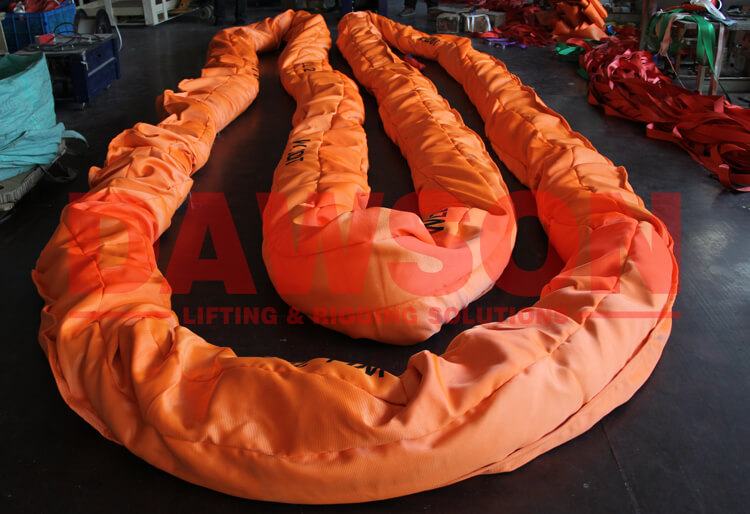 WLL 1000T Polyester Round Slings, 1000000kg Heavy Duty Endless Type ...