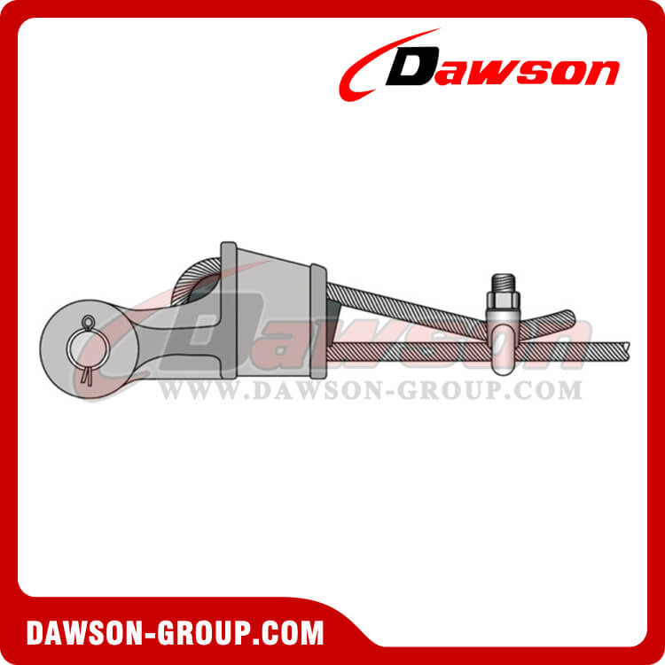 Wedge Joint, Open Wedge Socket with Bolt Nut and Safety Pin, Wire Rope ...