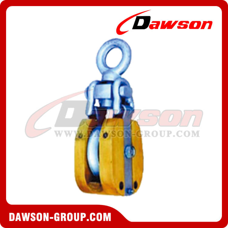 Wooden Shell Snatch Block With Eye Self-Locking, snatch block, snatch ...