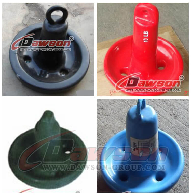 Black Vinyl PE Coated Mushroom Anchor, Cast Steel Marine Mushroom ...