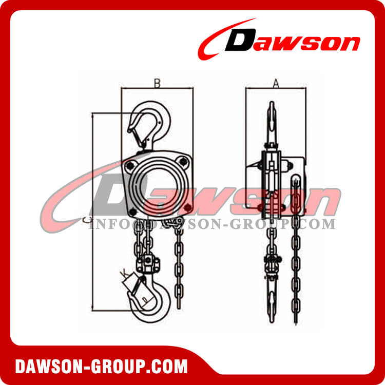 0.5T 1T 1.5T 2T 3T 5T 10T 20T 30T Manual Chain Block with Overload ...