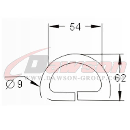 BS 1500KG / 3300LBS D Ring, 50mm Forging Steel D Rings - Dawson Group ...