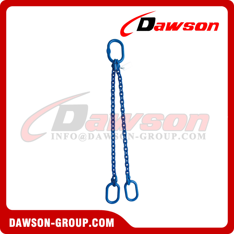 G100 Double Leg Lifting Chain Slings / Grade 100 Adjustable 2 Leg Chain ...