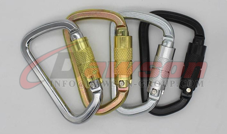 DSJ-1062 D Shaped Self-locking Safety Steel Carabiner, Heat Treated ...