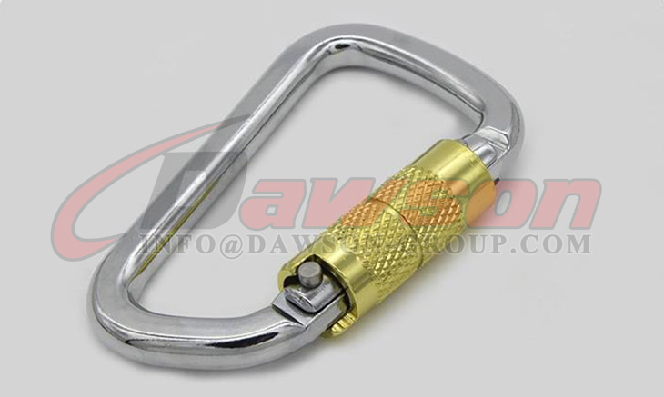 DSJ-1052 30KN Fall Protection Self-Locking Steel Carabiner, Steel Twist ...
