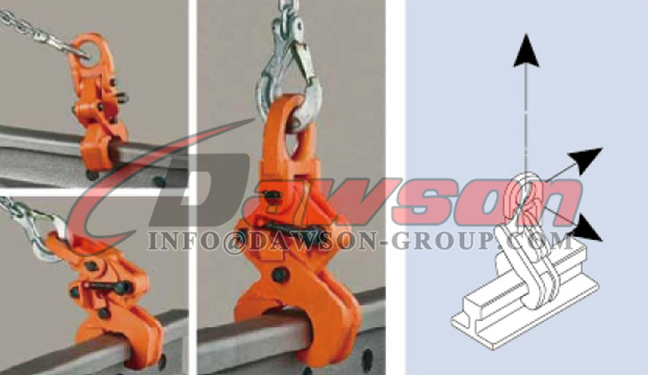 DS-RC WLL 2T 4T Rail Clamp for Lifting and Pulling Rails Lengthways ...