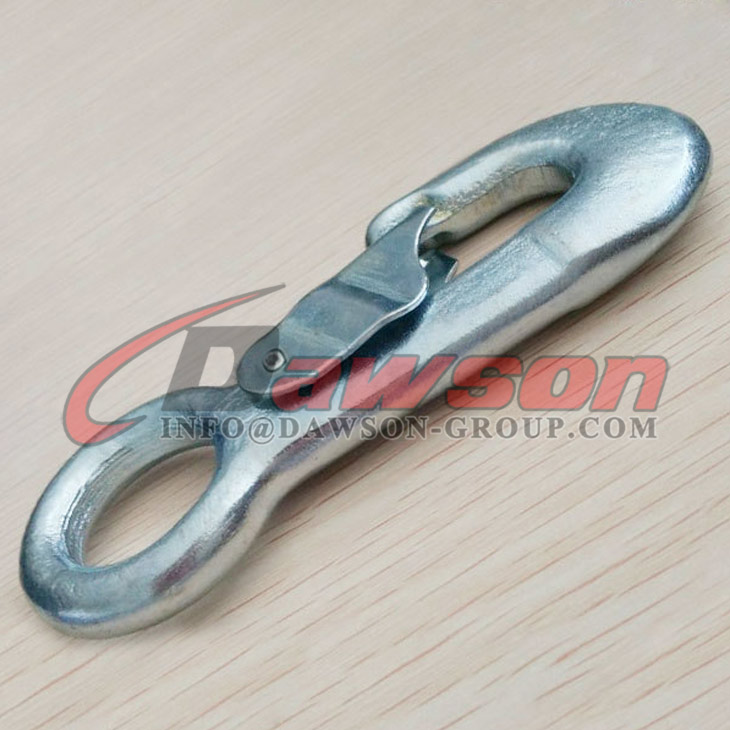 Forged Carbon Steel Rope Hook with Latch, Metal Lifting Hook - Dawson ...