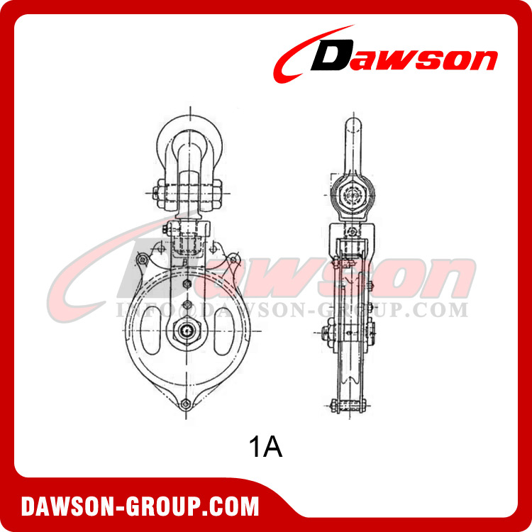 JIS F3421 Steel Cargo Blocks, Bush Type Single Sheave Block - Dawson ...