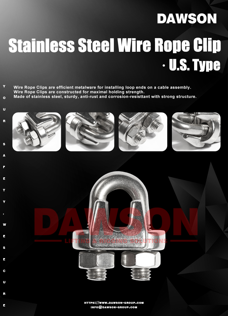 Stainless Steel Wire Rope Clip U.S. Type Forged Shape - Dawson Group ...