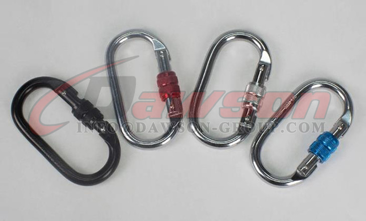 DSJ-1052 30KN Fall Protection Self-Locking Steel Carabiner, Steel Twist ...